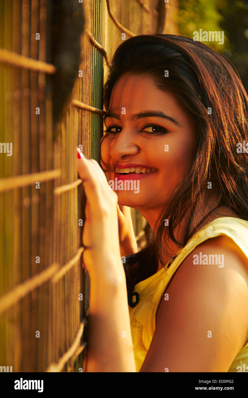 1 indian lady park enjoy Stock Photo - Alamy