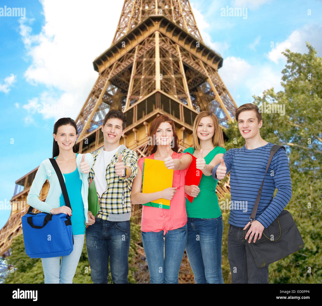 group of smiling students standing Stock Photo - Alamy