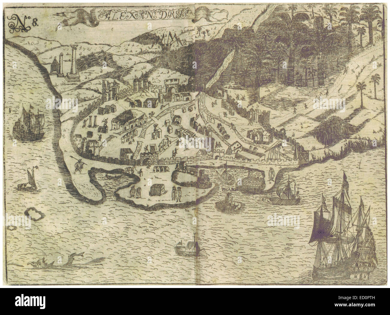 Ancient alexandria city illustration hi-res stock photography and ...