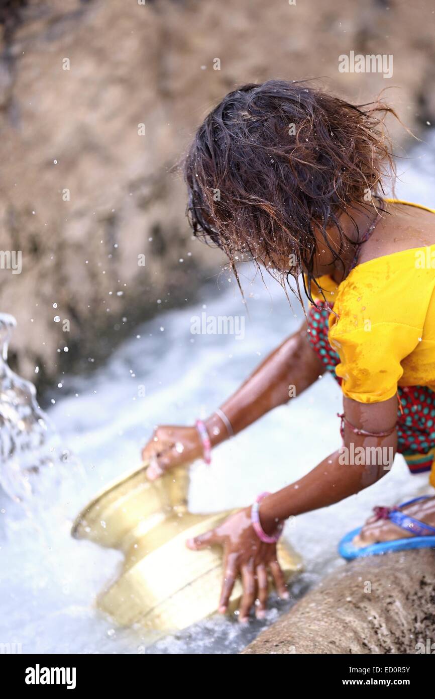 Indian carrying water pot child hi-res stock photography and images - Alamy