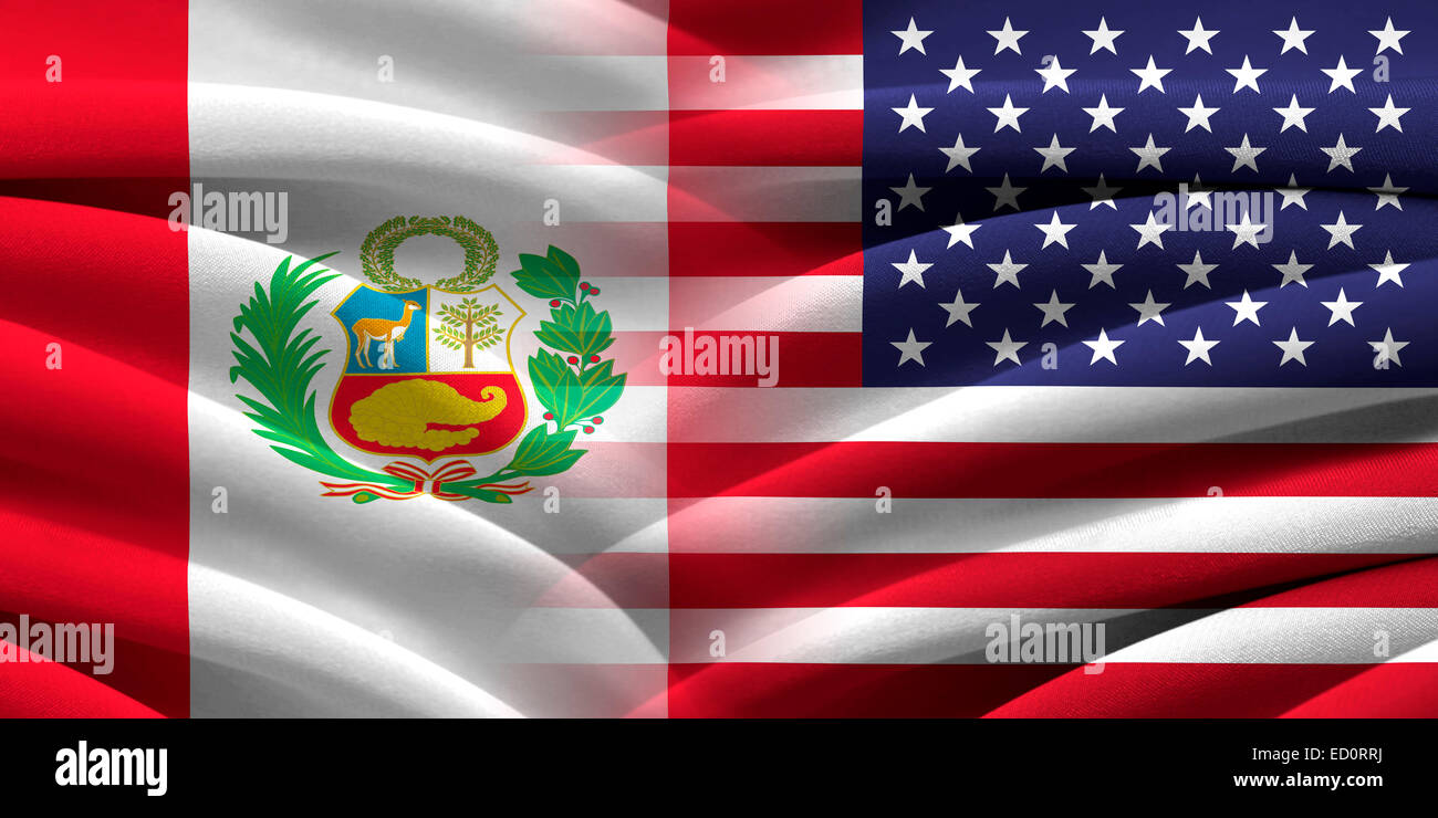 USA and Peru. Relations between two countries. Conceptual image Stock ...