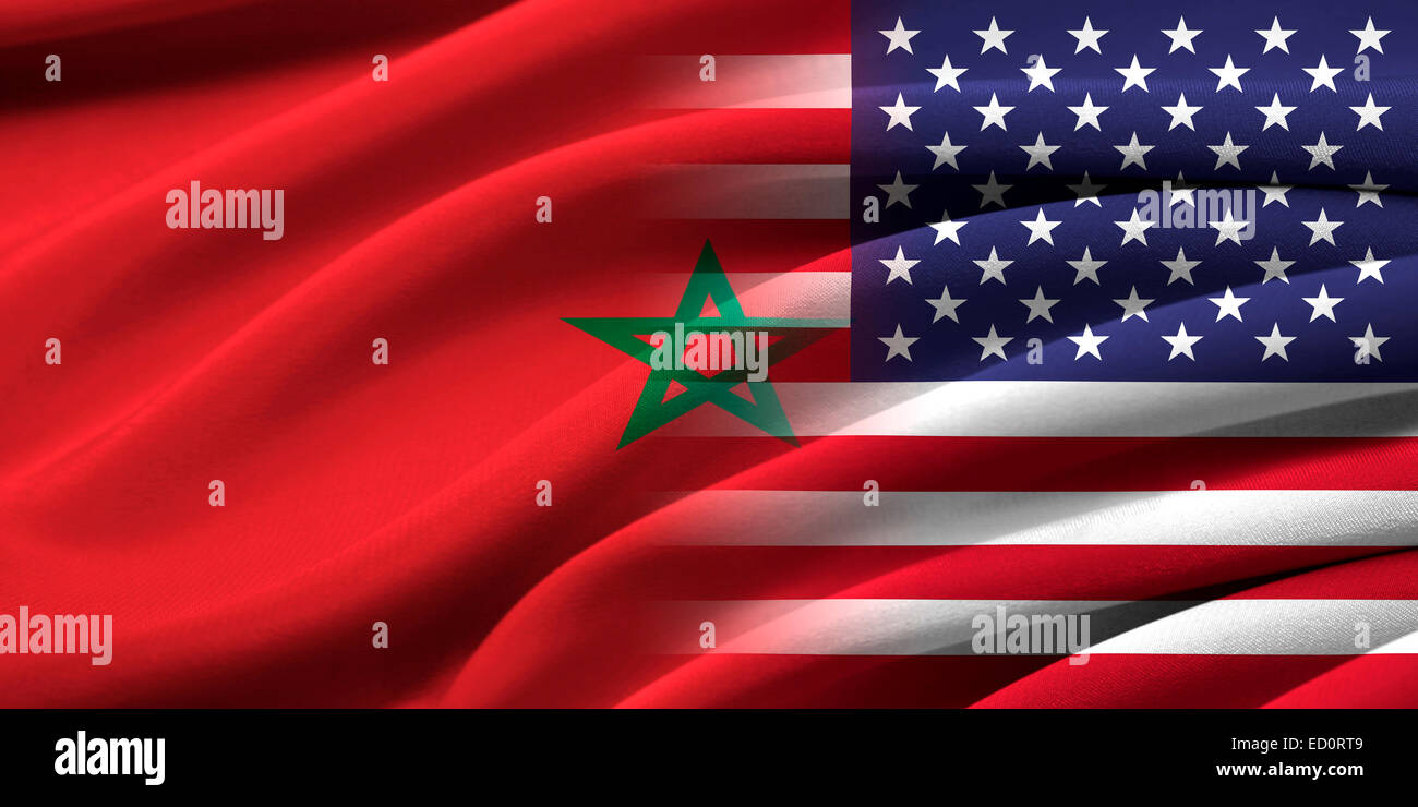 USA and Morocco. Relations between two countries. Conceptual image ...