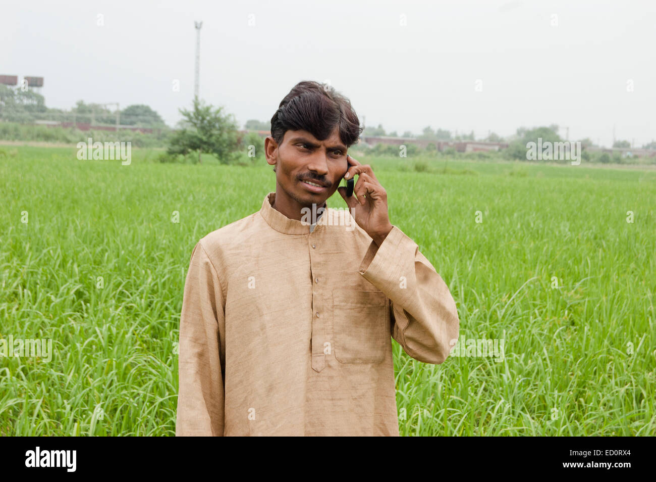 Indian rural farmer field talking hi-res stock photography and images ...