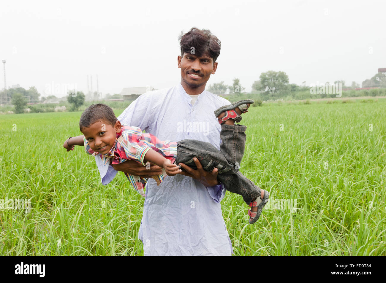 Poor simple father son farmers hi-res stock photography and images - Alamy