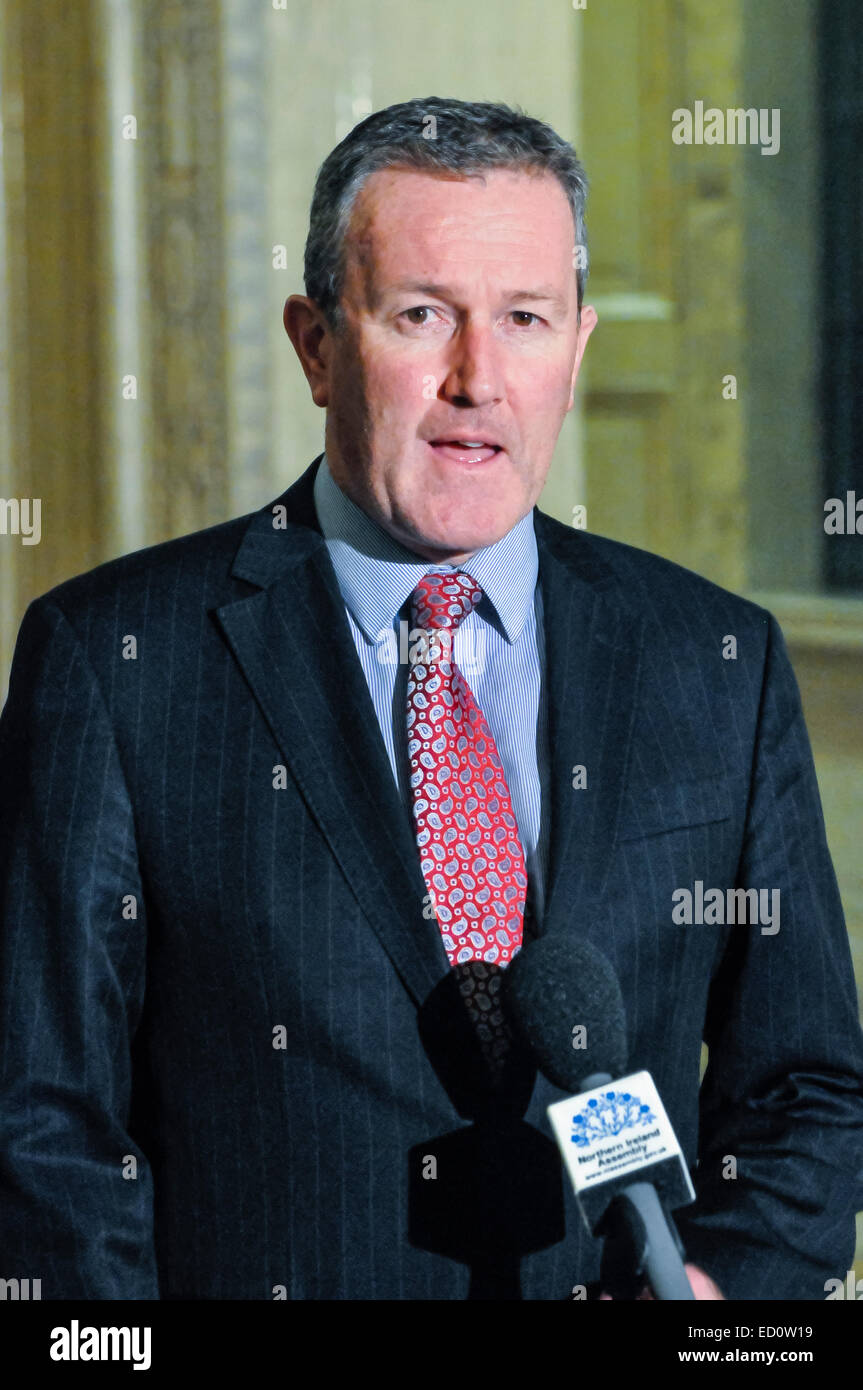 Belfast, Northern Ireland. 23 Dec 2014 - Conor Murphy (Sinn Fein) gives ...