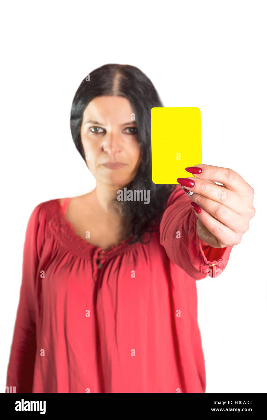 Female referee yellow card hi-res stock photography and images - Alamy
