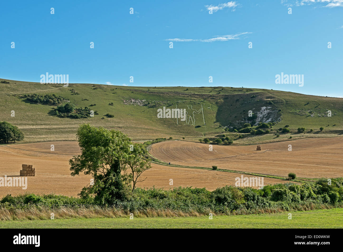 Landscape View Of The Long Man Of Wilmington, Wilmington,East Sussex ...