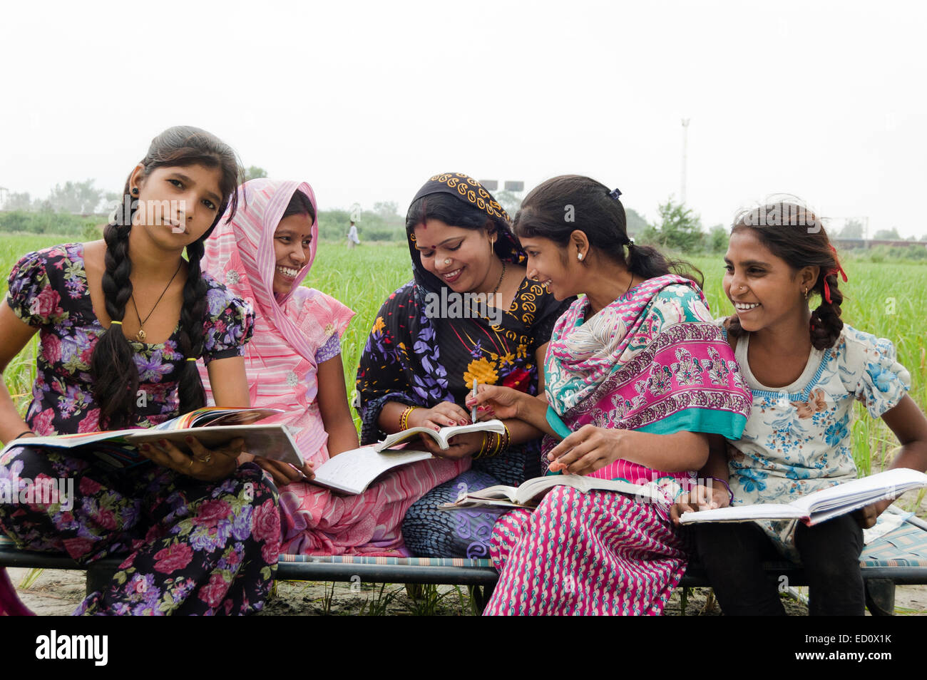 indian rural family study Stock Photo - Alamy