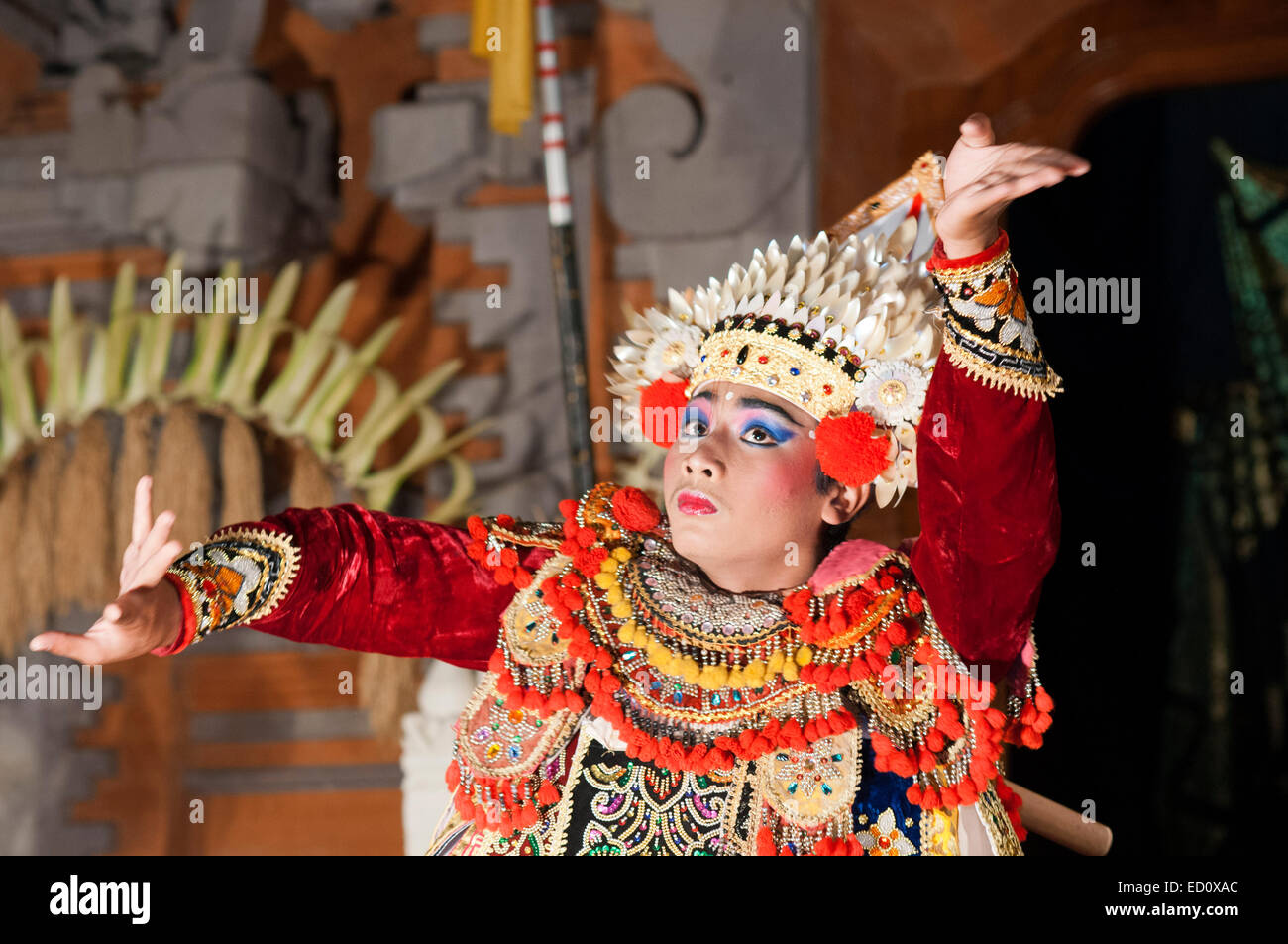 Dance called "Legong Dance" at the Palace of Ubud. Ubud-Bali ...