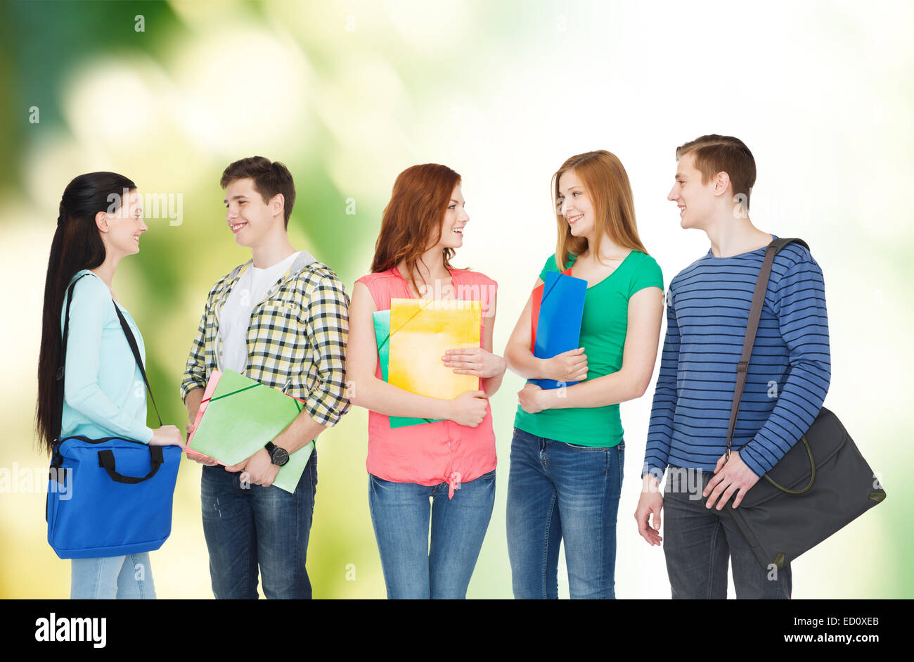 group of smiling students standing Stock Photo - Alamy
