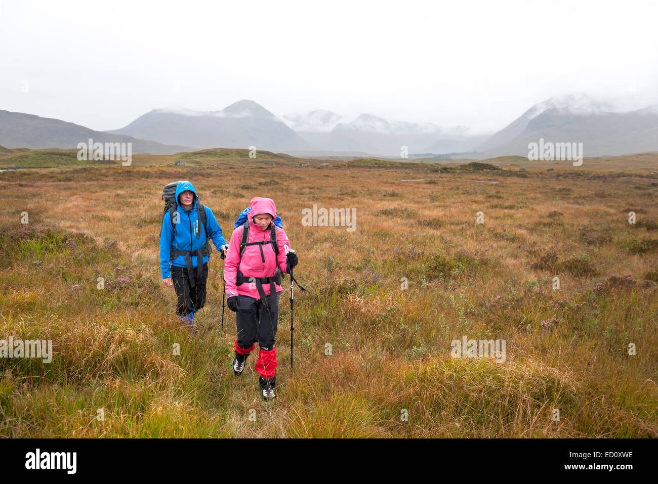 Hikers on Rannoch Moor in the Scottish Highlands Stock Photo - Alamy