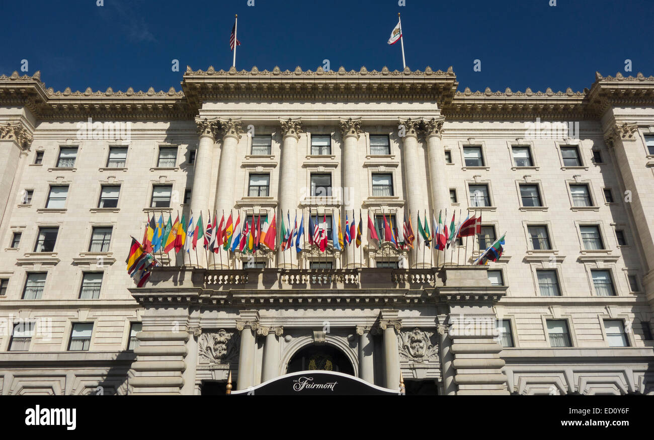 Fairmont San Francisco hotel building Stock Photo - Alamy