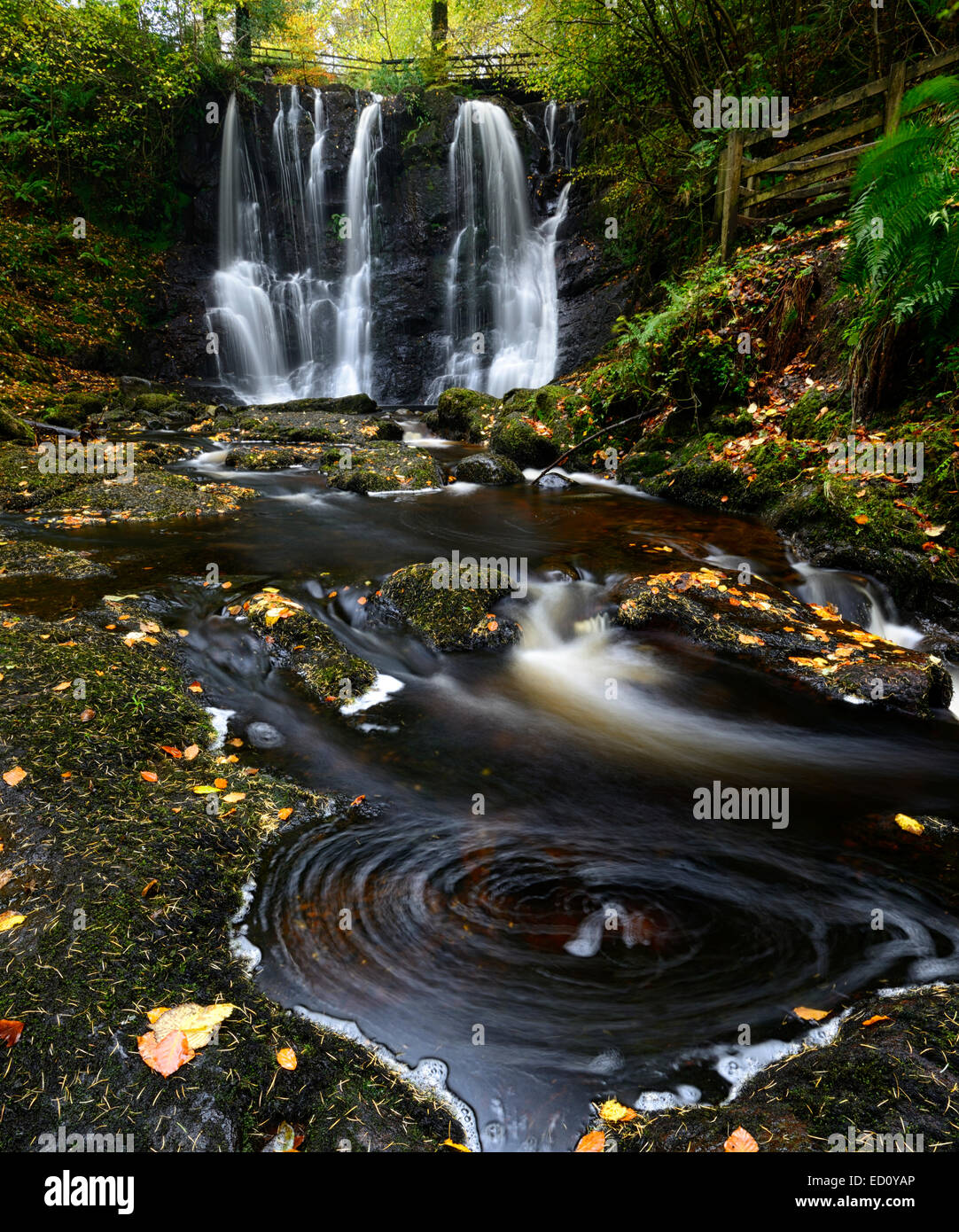 ess-na-crub waterfall falls autumn autumnal inver river glenariff ...