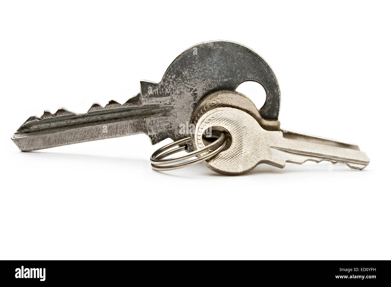 Keys on the white background Stock Photo - Alamy