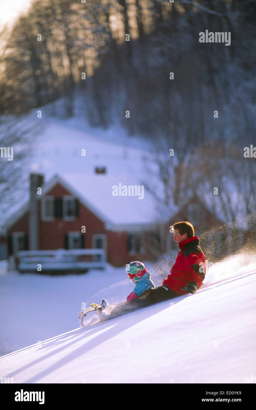 Jay Morris and Canon Brownell Sledding at Jenne Farm, Reading, Vermont ...