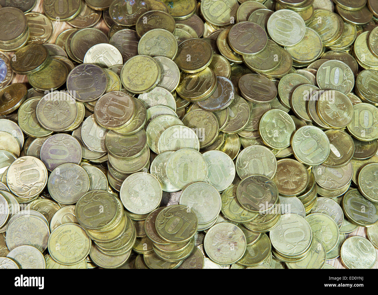 many russian ten ruble coins on the floor Stock Photo - Alamy