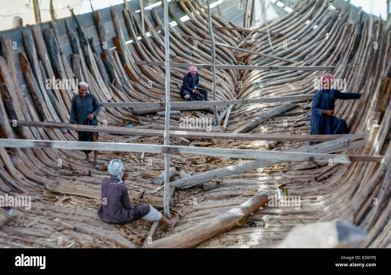 Kuwait April 1967. Interior of a Large Dhow (Boom) under Construction ...
