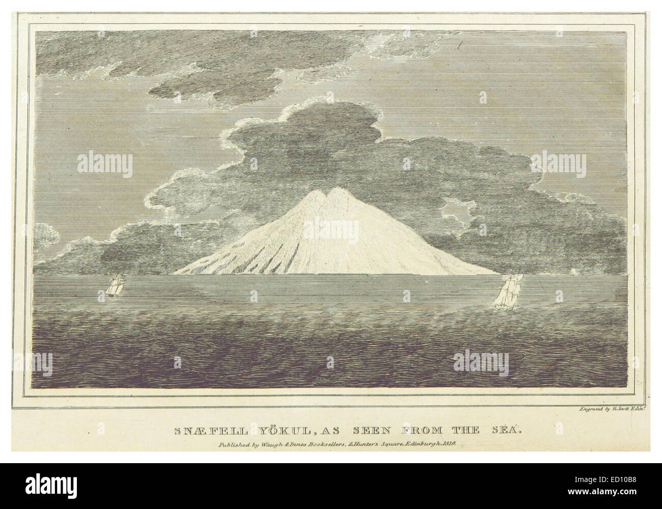 A 1819 illustration by Henderson of the view of Snaefell Mountain as ...