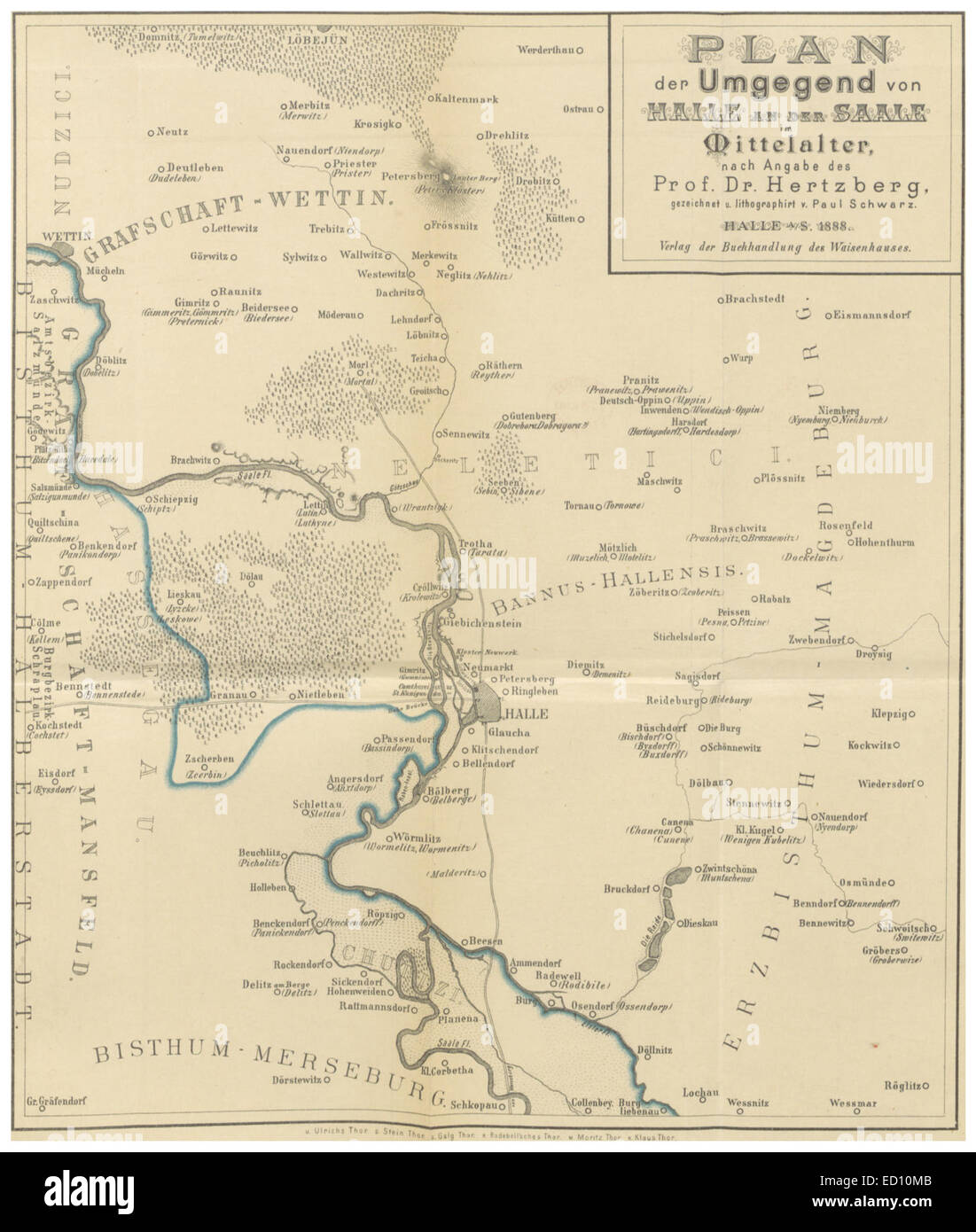 Halle saale map hi-res stock photography and images - Alamy