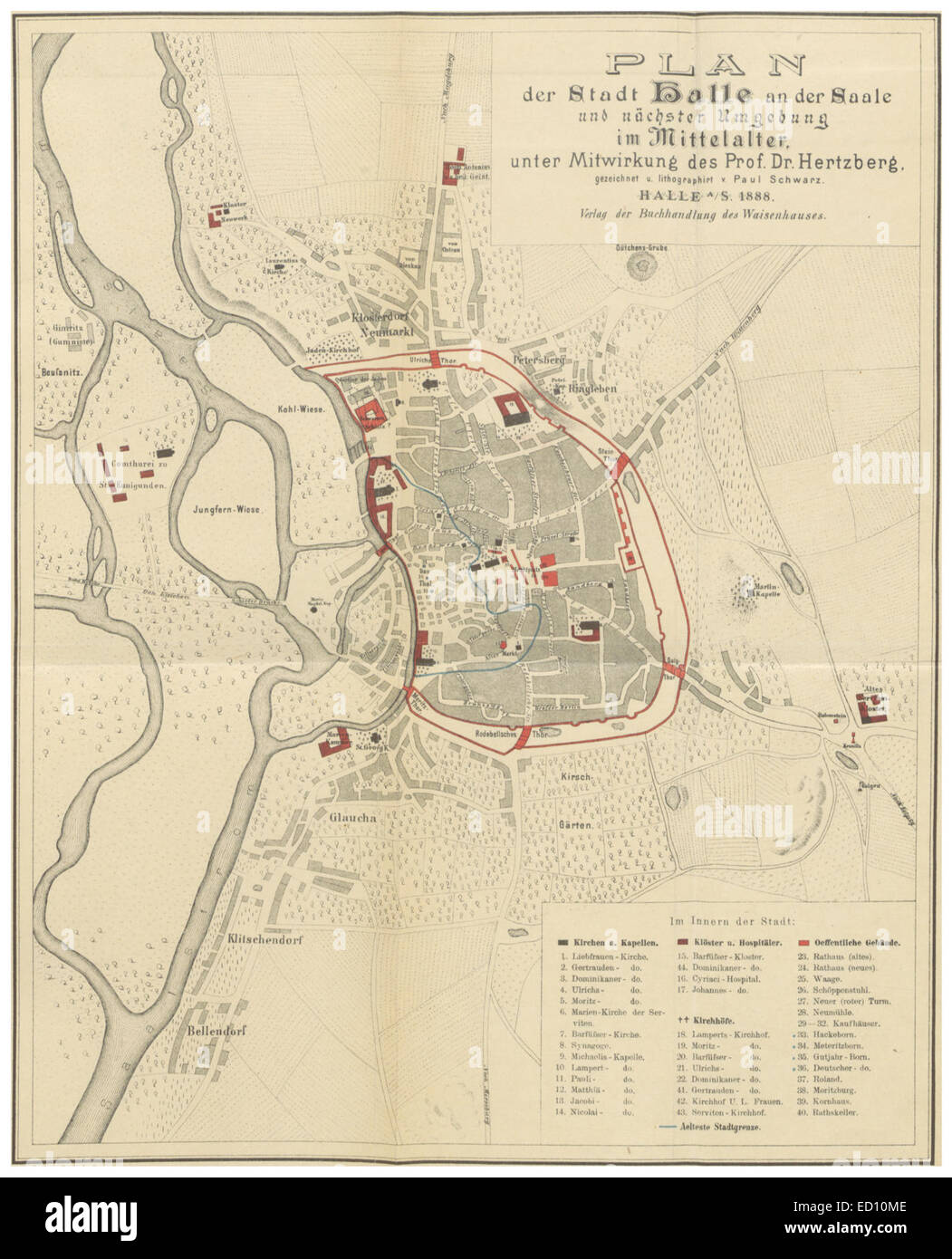 Halle saale map hi-res stock photography and images - Alamy