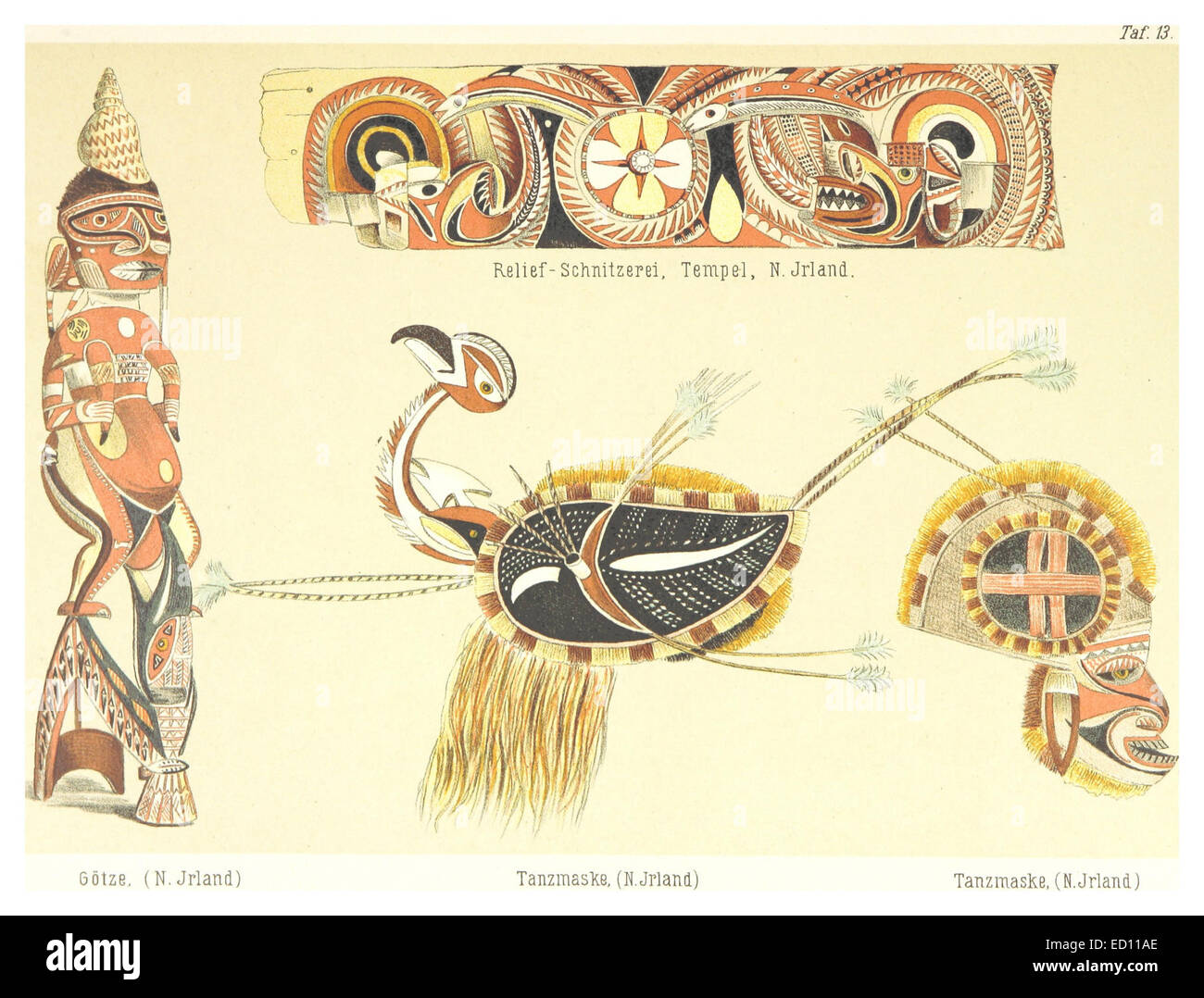 This 1883 illustration from *HH* showcases wood carvings, effigies, and ...