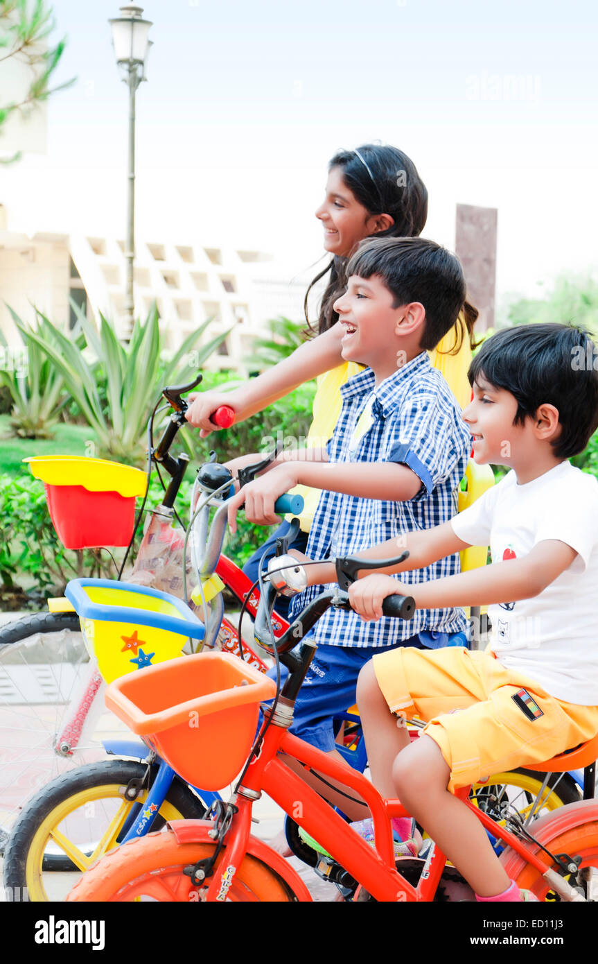 indian children Cycle Riding Stock Photo - Alamy