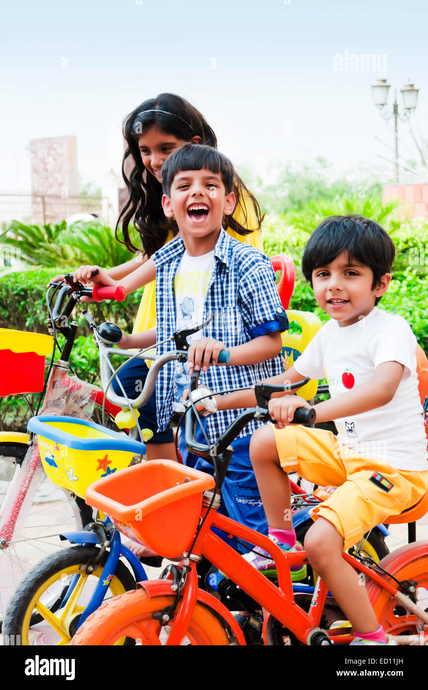 indian children Cycle Riding Stock Photo - Alamy
