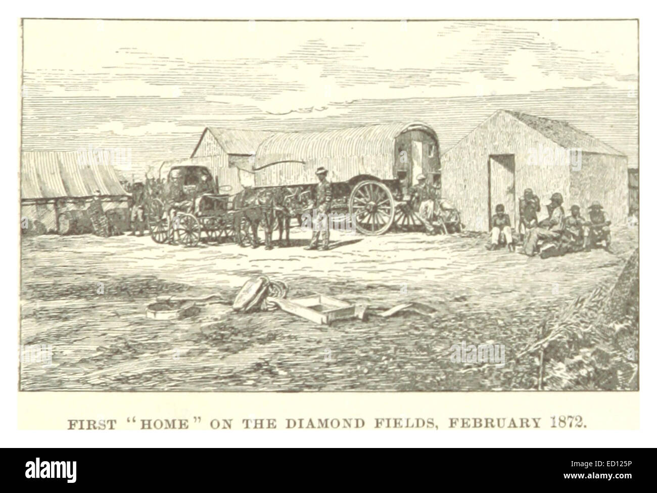 IY188 pg107 FIRST 'HOME' OF THE DIAMOND FIELDS, FEBRUARY 1872 Stock ...