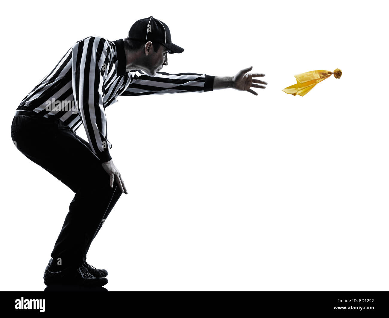american football referee gestures in silhouette on white background ...