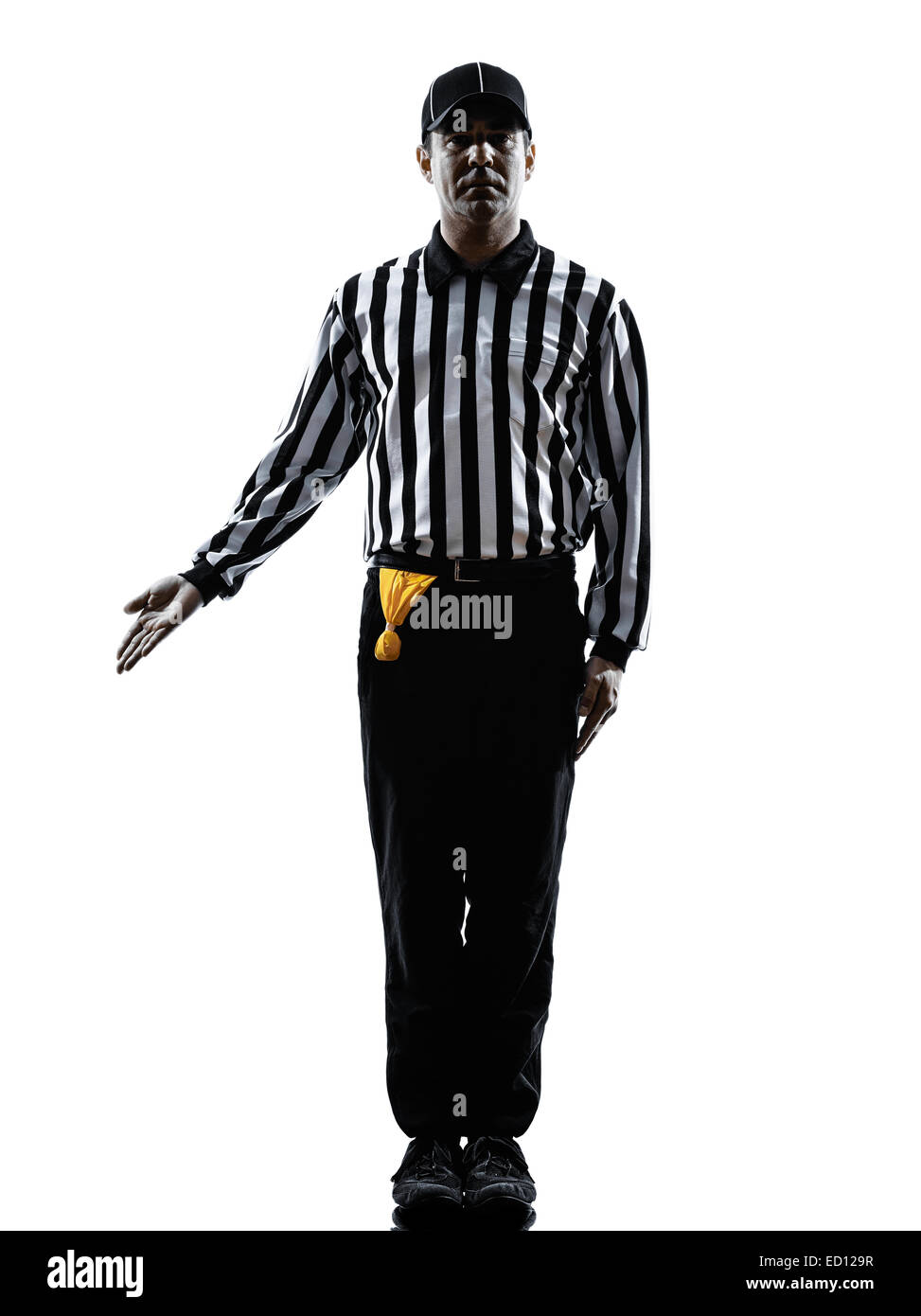 american football referee gestures in silhouette on white background ...