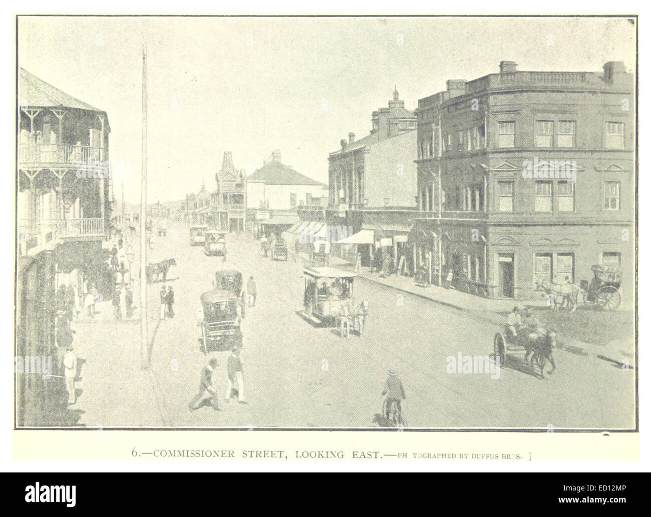 An 1893 depiction of Commissioner Street in Johannesburg, looking east ...