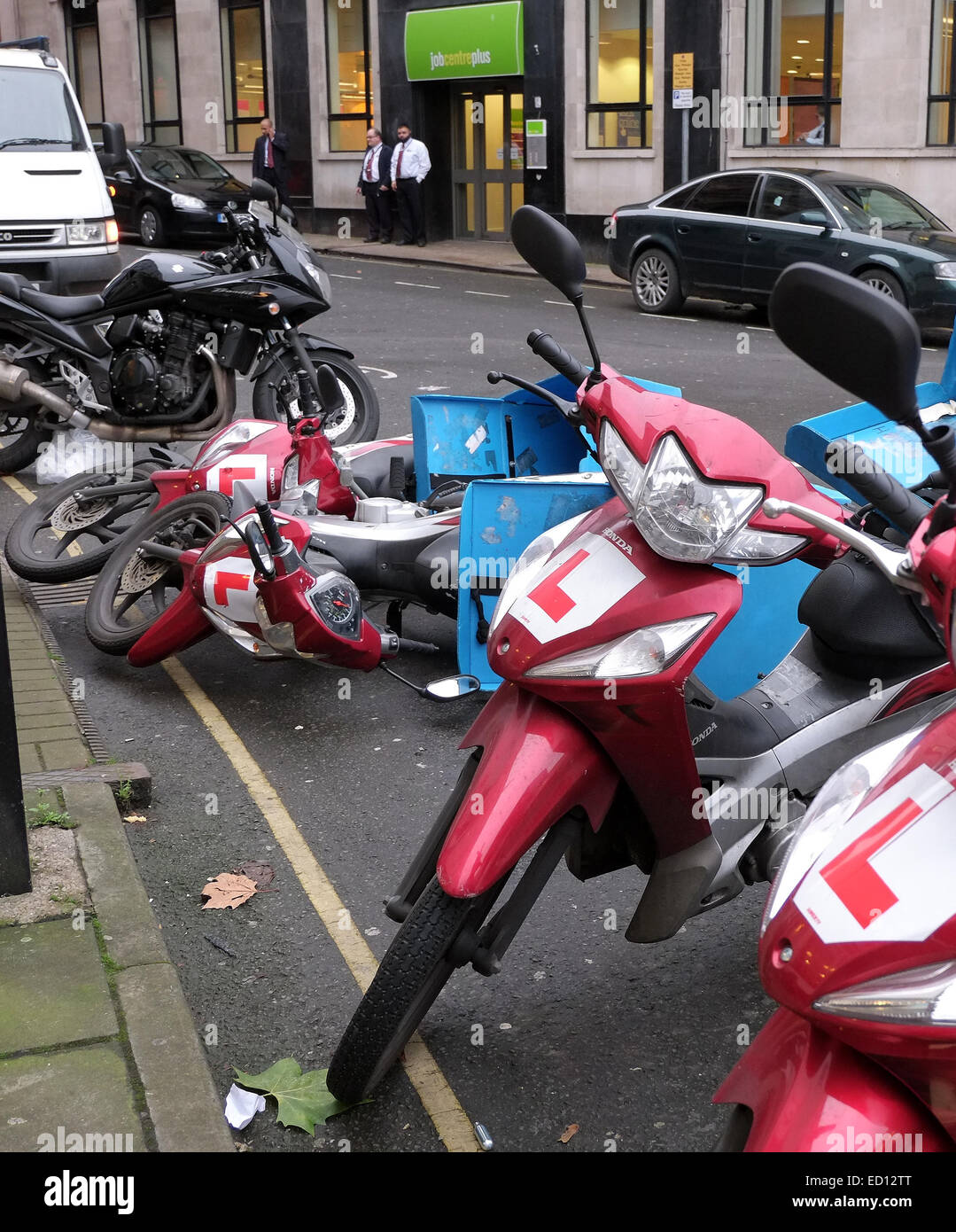 Pizza delivery motor bike knocked over in the centre of Bristol, 22nd ...