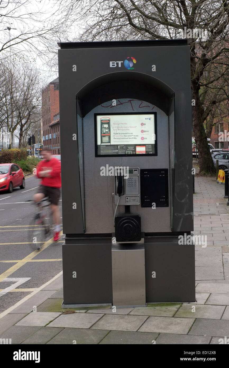 A modern BT telephone call pint in the centre of Bristol, replacing the ...