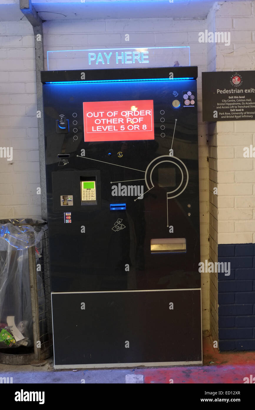 Out of order payment machine in Trenchard Street public car park. 22nd ...