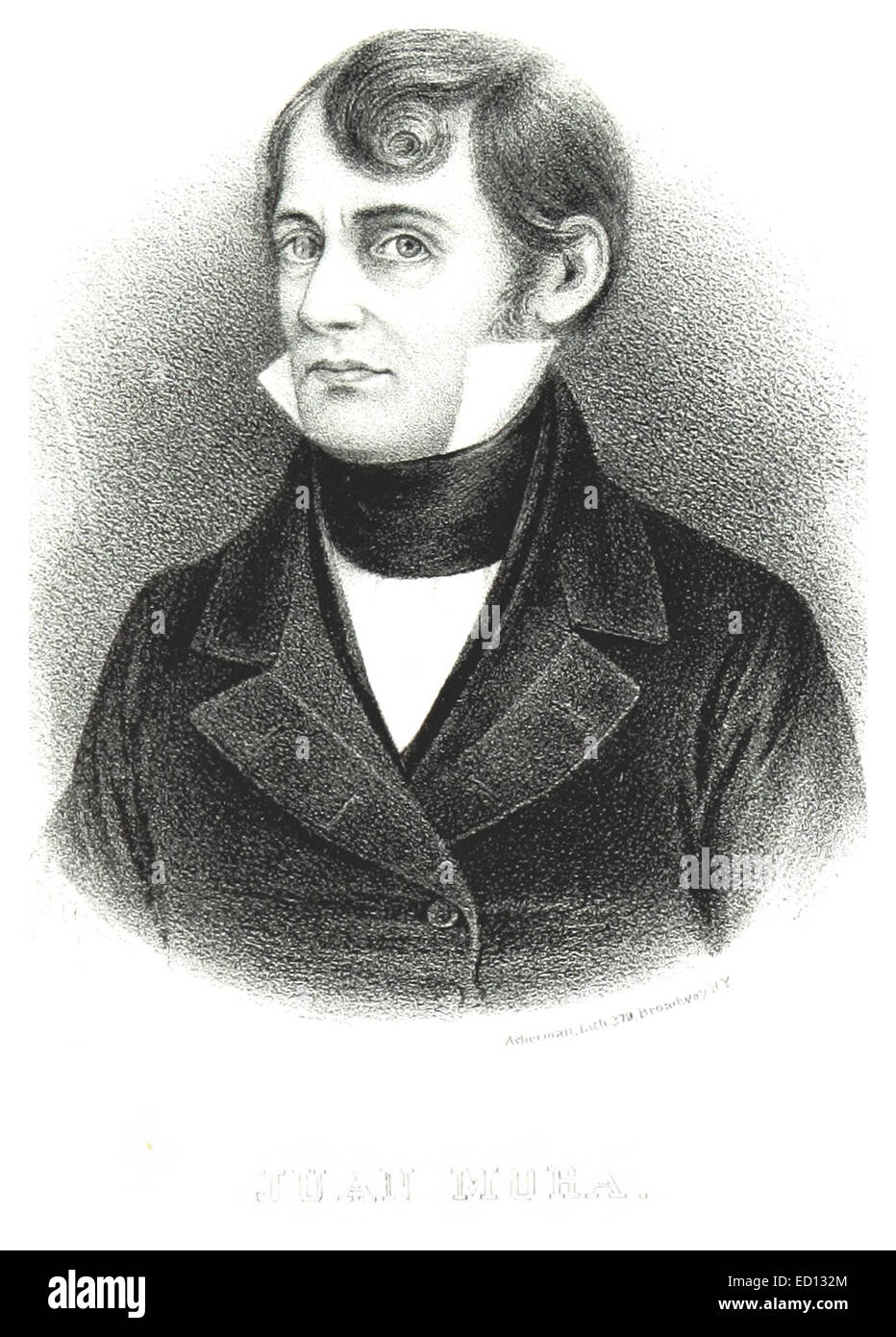 A portrait of Juan Rafael Mora Porras, President of Costa Rica ...