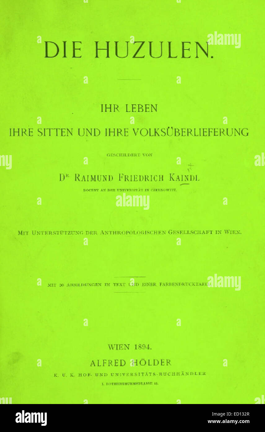 A 1894 work by Kaindl titled *Huzulen*, depicting the Hutsul people of ...
