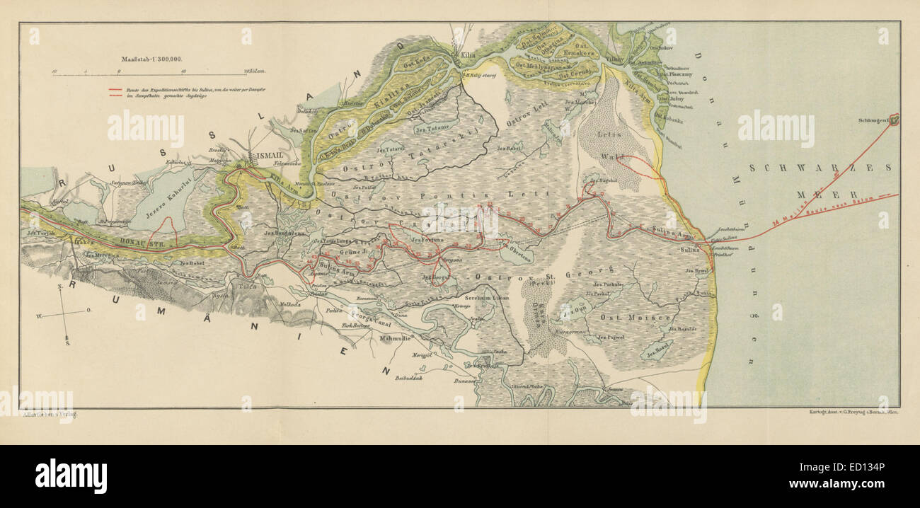 This map shows the Danube Delta with the hunting areas marked ...