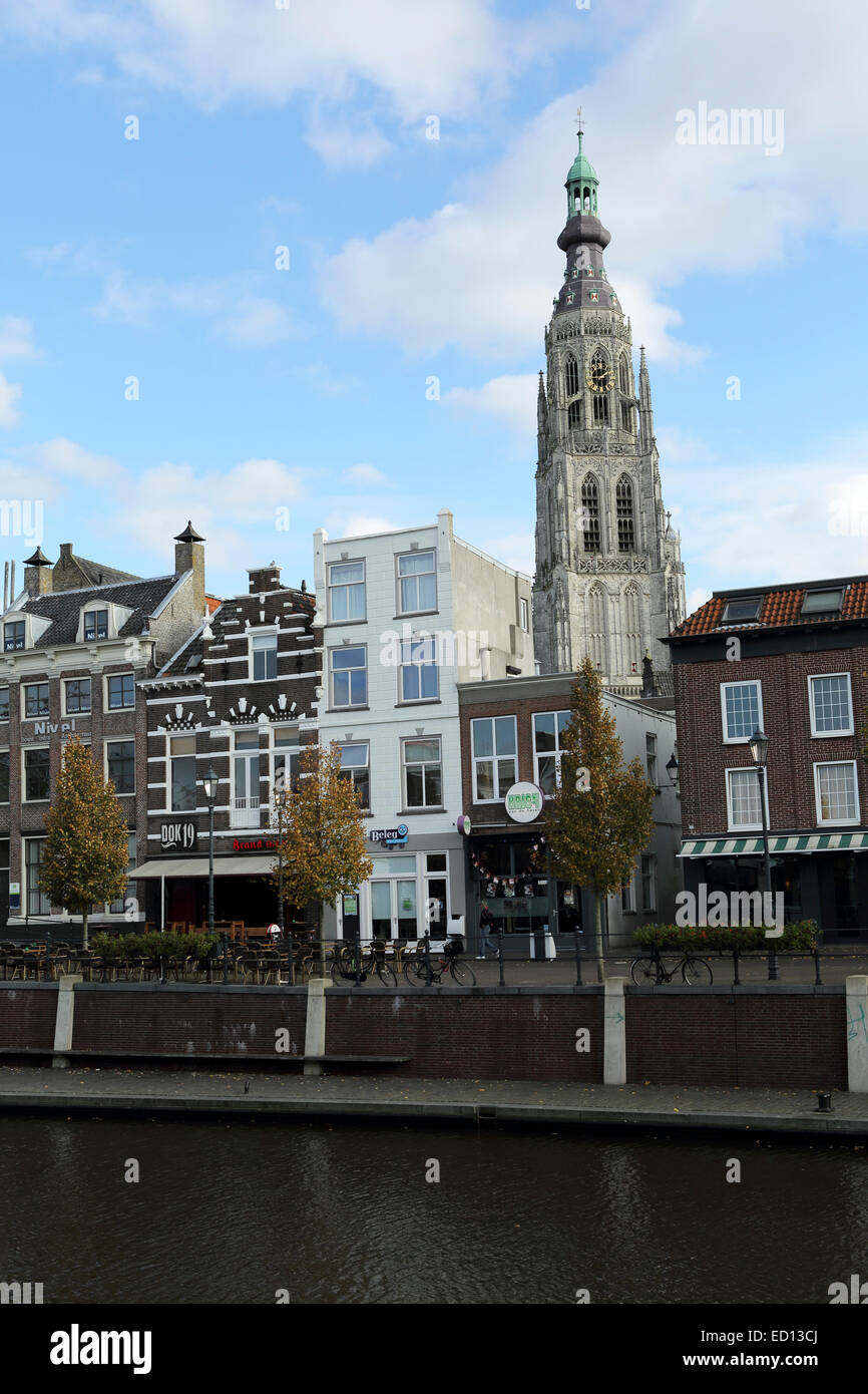 The tower of the Church of Our Lady peeks above buildings on the Haven ...