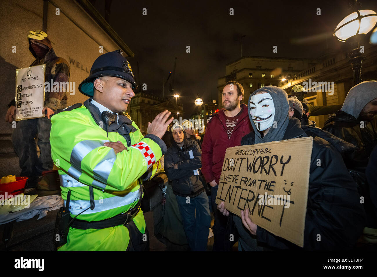 London, UK. 23rd Dec, 2014. Operation Occupy Protest March to BBC ...