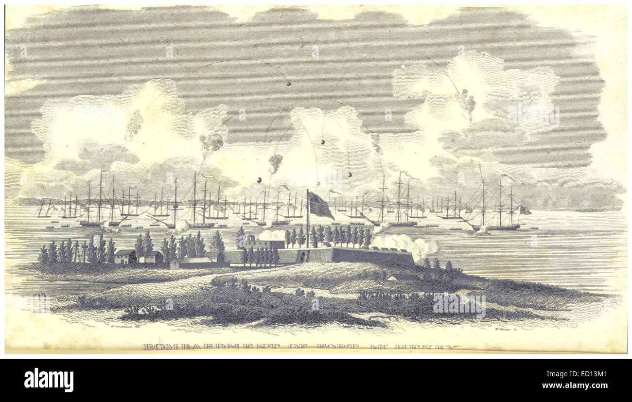 This 1816 illustration by Kimball depicts the bombardment of Fort ...