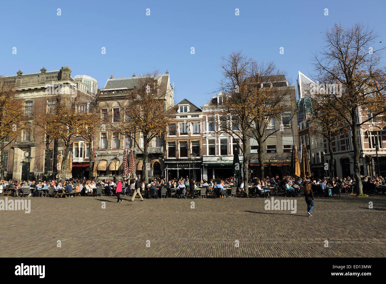 Cafes by the Plein public square in The Hague (Den Haag), the ...