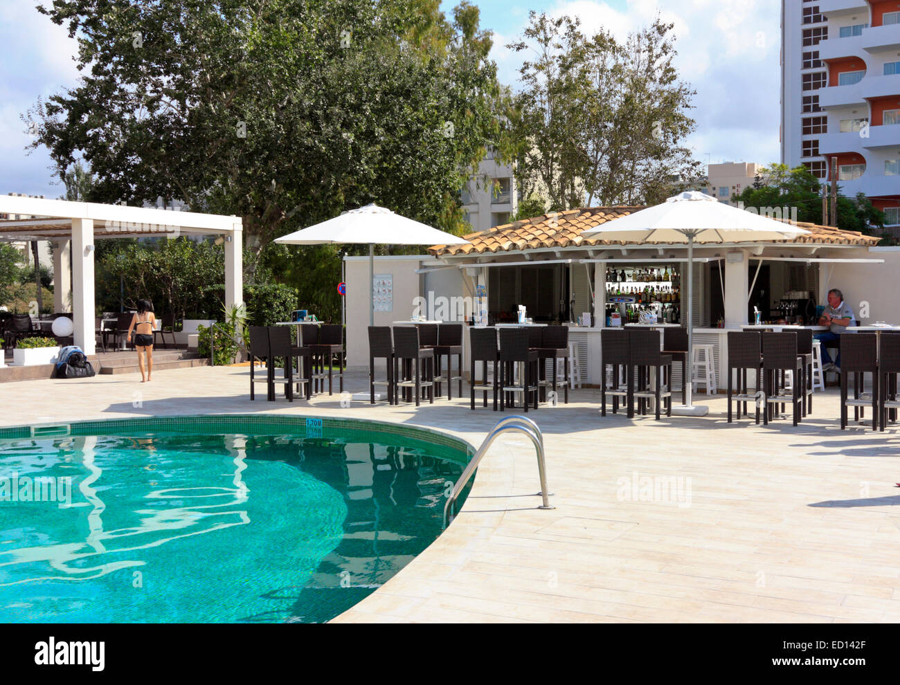 Hotel Swimming Pool in Palma de Mallorca, Balearic Islands, Spain Stock ...