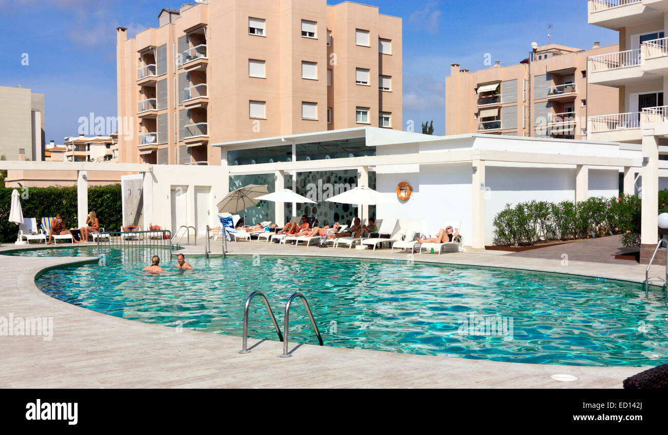 Hotel Swimming Pool in Palma de Mallorca, Balearic Islands, Spain Stock ...