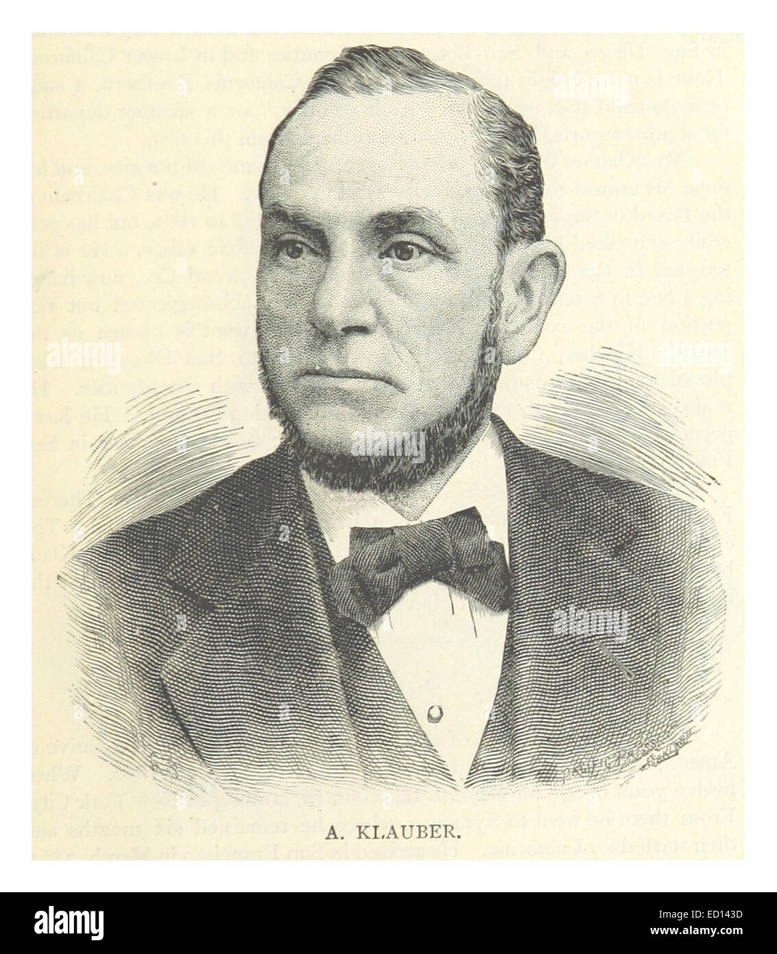 An entry on Abraham Klauber, an individual born in 1831 and known for ...