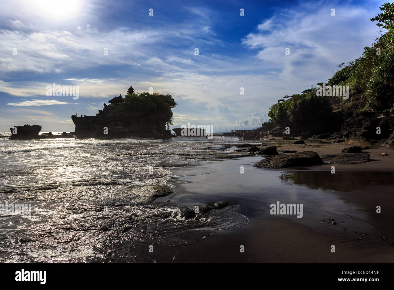 Tahah Lot - Hindu Temple at sunny day, Bali, Indonesia, Back Lit Stock ...