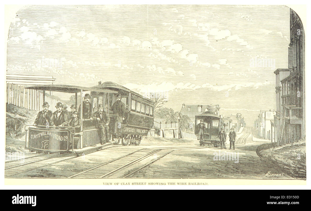 This 1876 illustration by Lloyd depicts a view of Clay Street in San ...