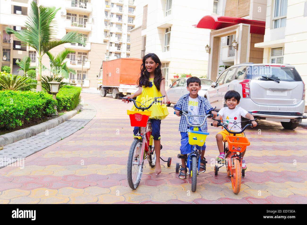 indian children Cycle Riding Stock Photo - Alamy