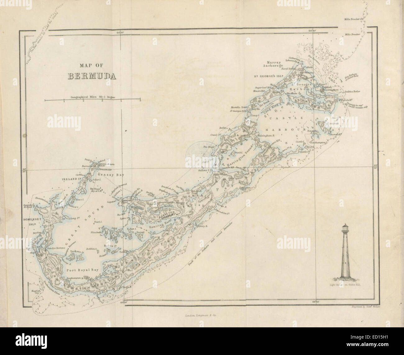 Map of bermuda hi-res stock photography and images - Alamy