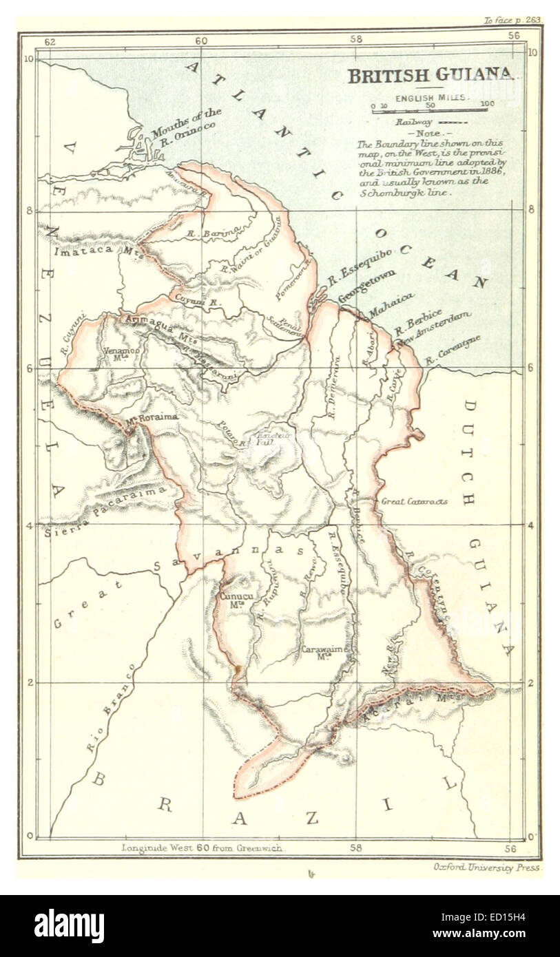 This 1888 map illustrates British Guiana (now Guyana), a colony of the ...