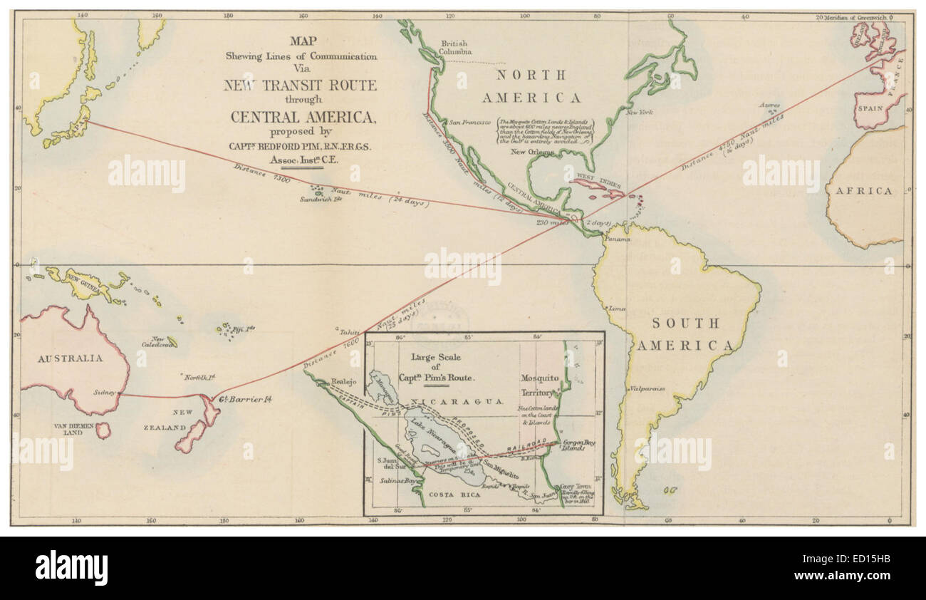 19th century commercial routes map hi-res stock photography and images ...